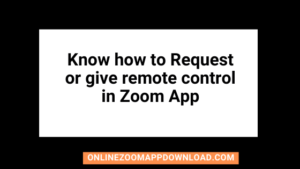 all methods To Request Or Give Remote Control In Zoom App